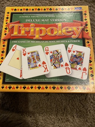 Tripoley Deluxe Mat Version Game of Michigan Rummy, Hearts & Poker 5 ...