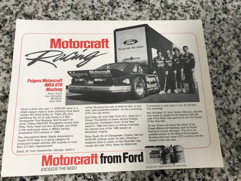 Rare Motorcraft Racing autographed postcard by Ricky Rudd * unreal | eBay
