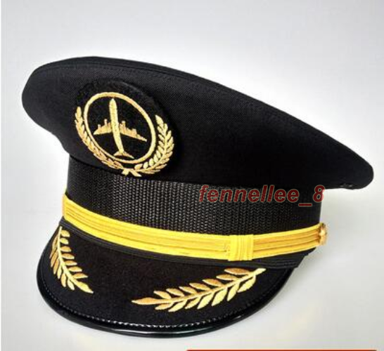 New Aviation Hat Pilot Uniform Hat Work Aircraft Men's Role Playing Hat ...