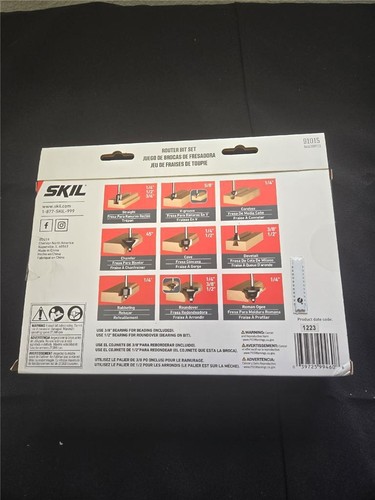 SKIL 15 PC Router Bit Set Fits All SKIL 1/4" Collet Routers 8802198001 ...