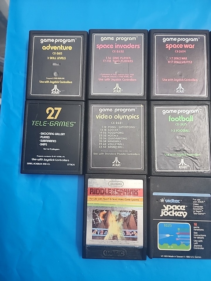 Atari 2600 10 Games Lot Combat Space Invaders Adventure Football Target ...