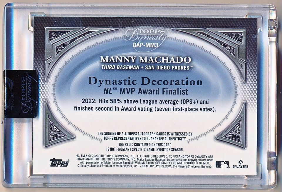 2023 Topps Dynasty Manny Machado Autograph Patches Patch Auto #DAP-MM3 ...