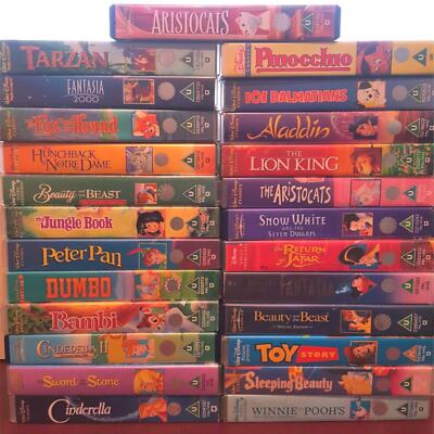 5 Walt Disney Animated VHS VIDEOS - Full Length Movies - READ ...