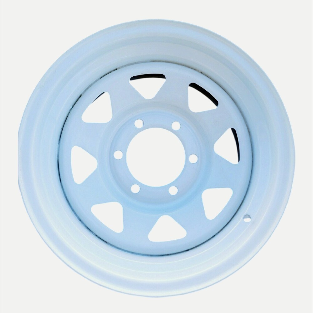 15x8 Trailer Wheel 6 lug on 5.5 Bolt Pattern White Spoke Trailer Rim | eBay