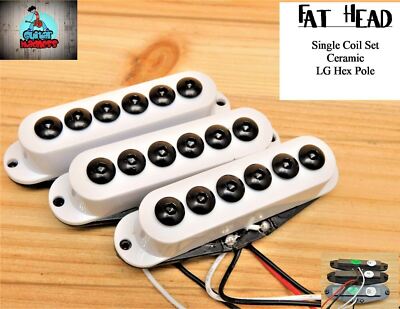 G.M. Fat Head SSS SET (Neck, Middle(RWRP)bridge) INVADER STYLE White | eBay