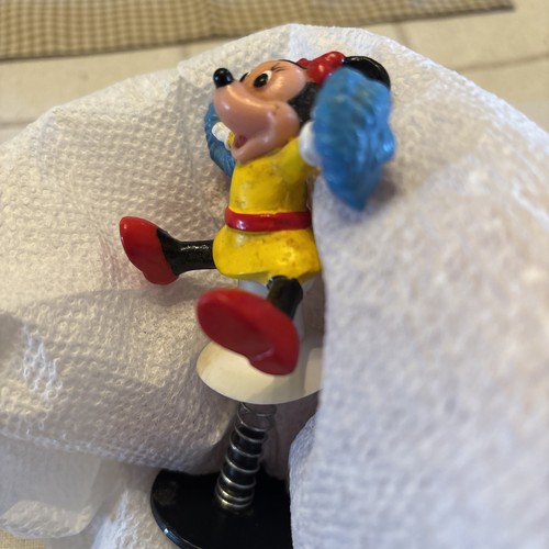 Cheerleader Minnie Mouse PVC Figure Pop Up Spring Toy Disney Vintage 80 ...