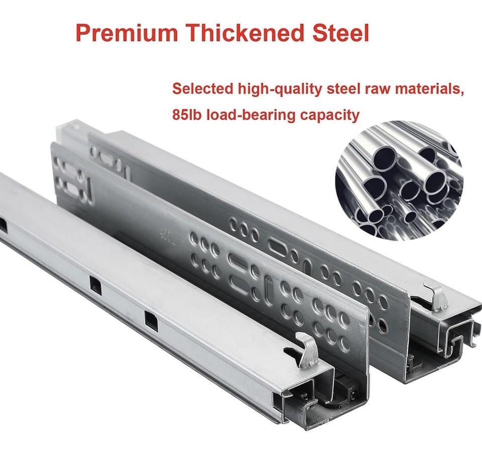 Pair of DTC 18" Undermount Drawer Slides, Full Extension, Soft-Close | eBay