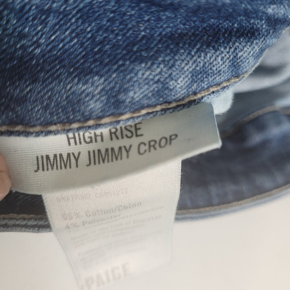 Paige size 32 jeans women straight high rise jimmy jimmy crop pockets ...