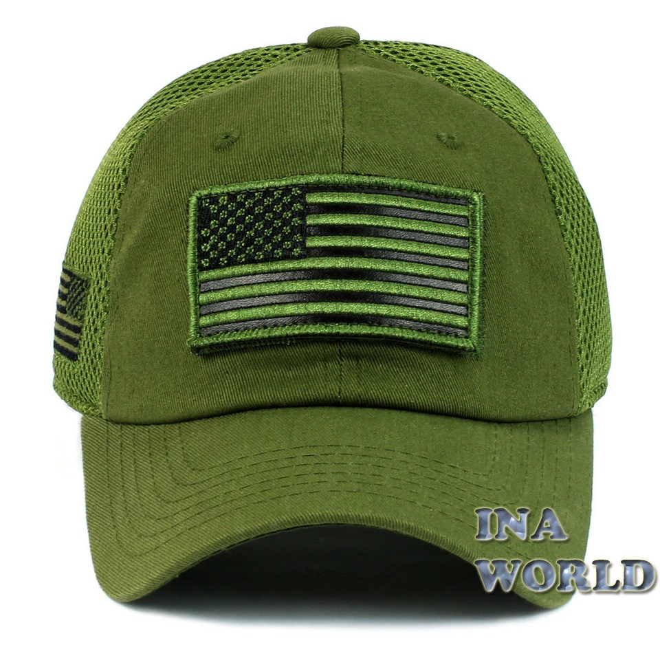 USA Flag Hat Detachable Patch Tactical Operator Micro Mesh Military ...