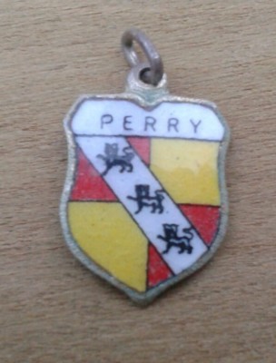 Perry Coat of Arms / Family Crest Silver Plated Enamel Charm | eBay
