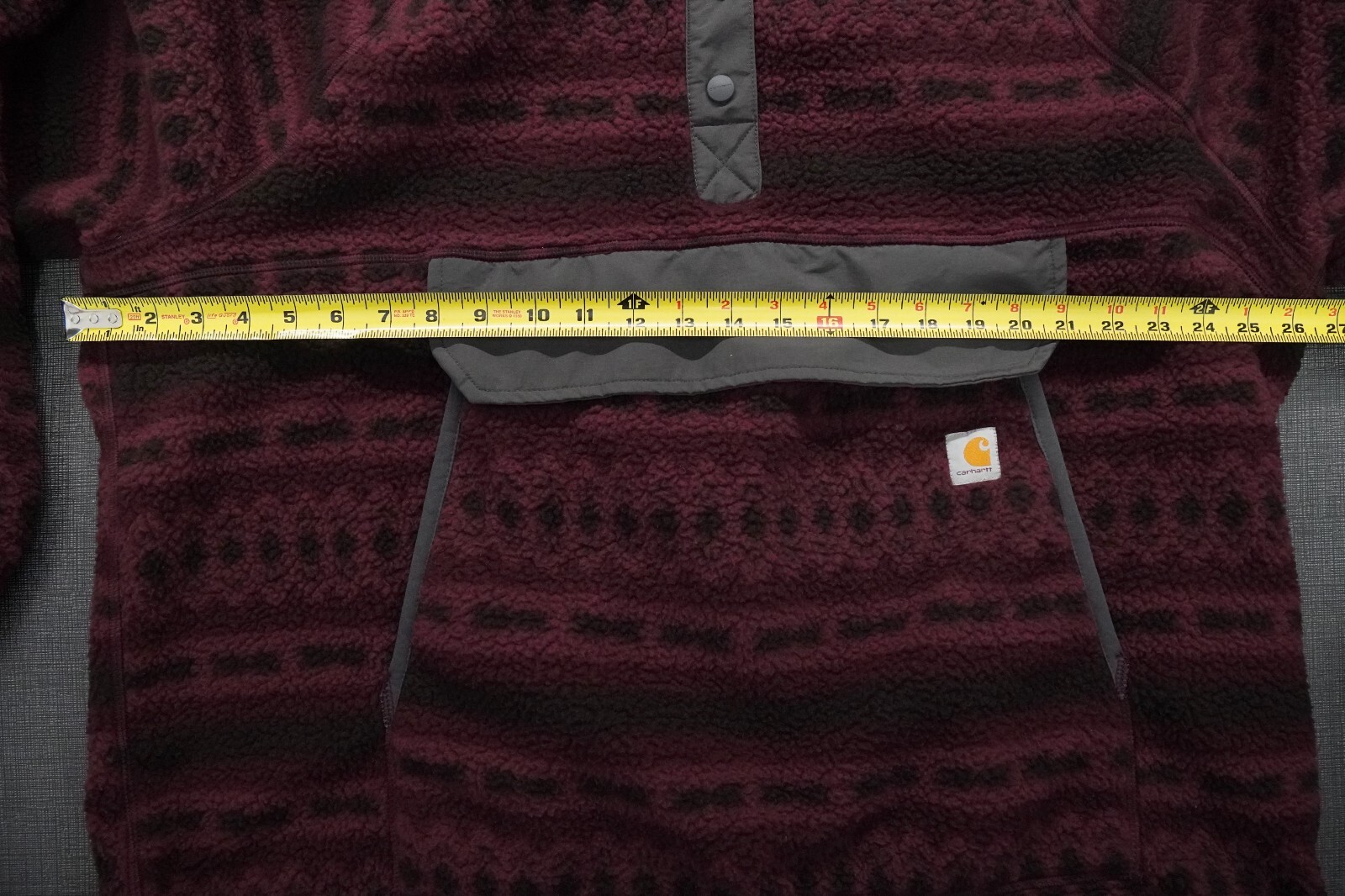 Women's CARHARTT Aztec Burgundy Fleece Snap Pullover XL 104922-R56 for ...