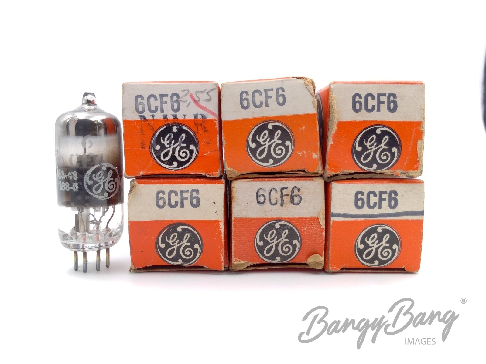 6 Vintage General Electric 6CF6/6CB6A/EF190 Pentode Beam Power RF/IF ...