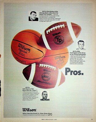 Original 1970 Vintage Wilson Ad: Featuring the Basketball & Football of ...