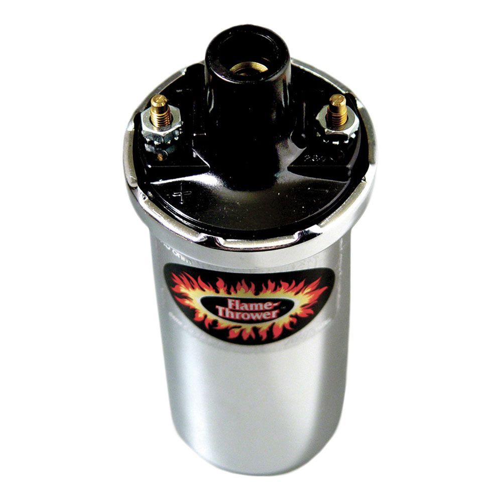 PerTronix Flame-Thrower Ignition Coil Chrome Oil Filled 40K Volts 1.5 ...