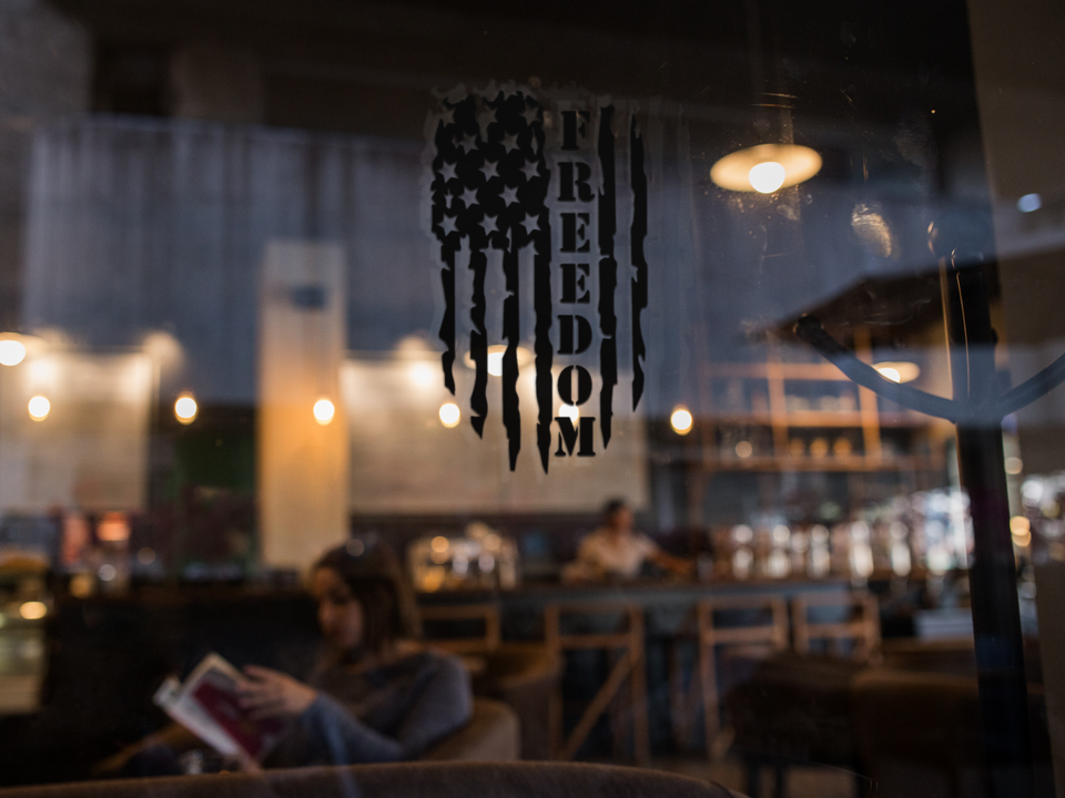 FREEDOM Distressed Flag Car Window Vinyl Decal USA Truck Trailer Laptop ...