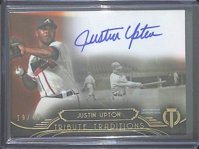 2014 Topps Tribute Tribute Traditions Orange Autograph #TT-JU Justin ...