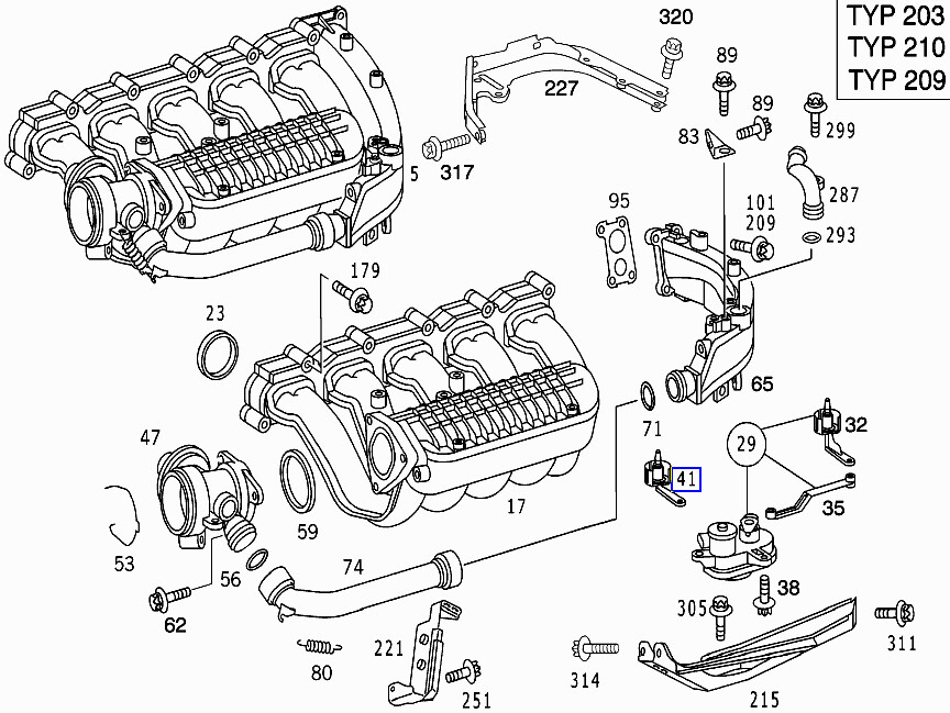 Mercedes OM611 OM612 Engine Intake Manifold Clip Lever A6110980326 New ...