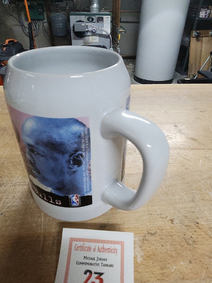Michael Jordan 23 1997 Mug Cup Chicago Bulls NBA Tankard Stein New. No ...