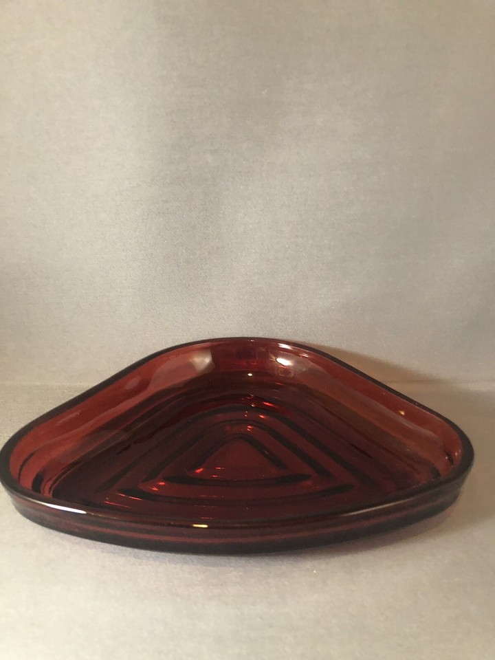 ANCHOR HOCKING ROYAL RUBY RED GLASS "MANHATTAN" RELISH DISH INSERT | eBay