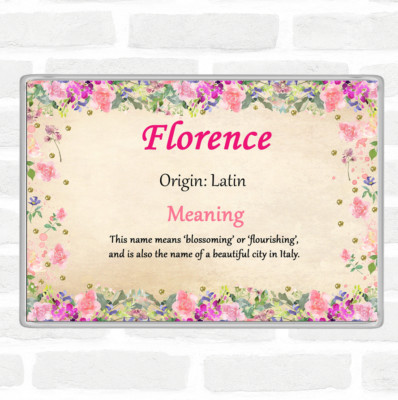 Florence Name Meaning Jumbo Fridge Magnet Floral | eBay UK