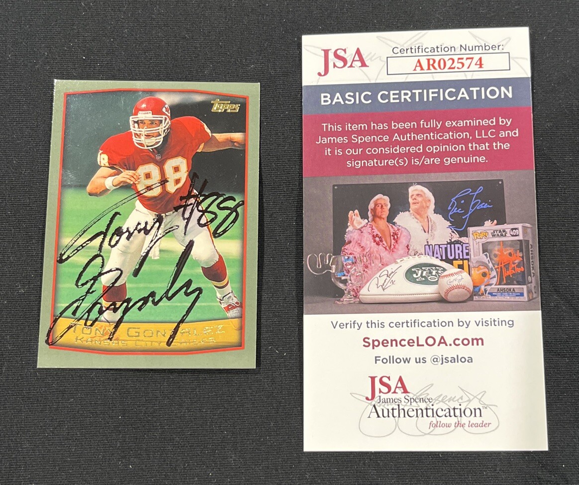 1999 Topps Tony Gonzalez Autograph JSA | eBay