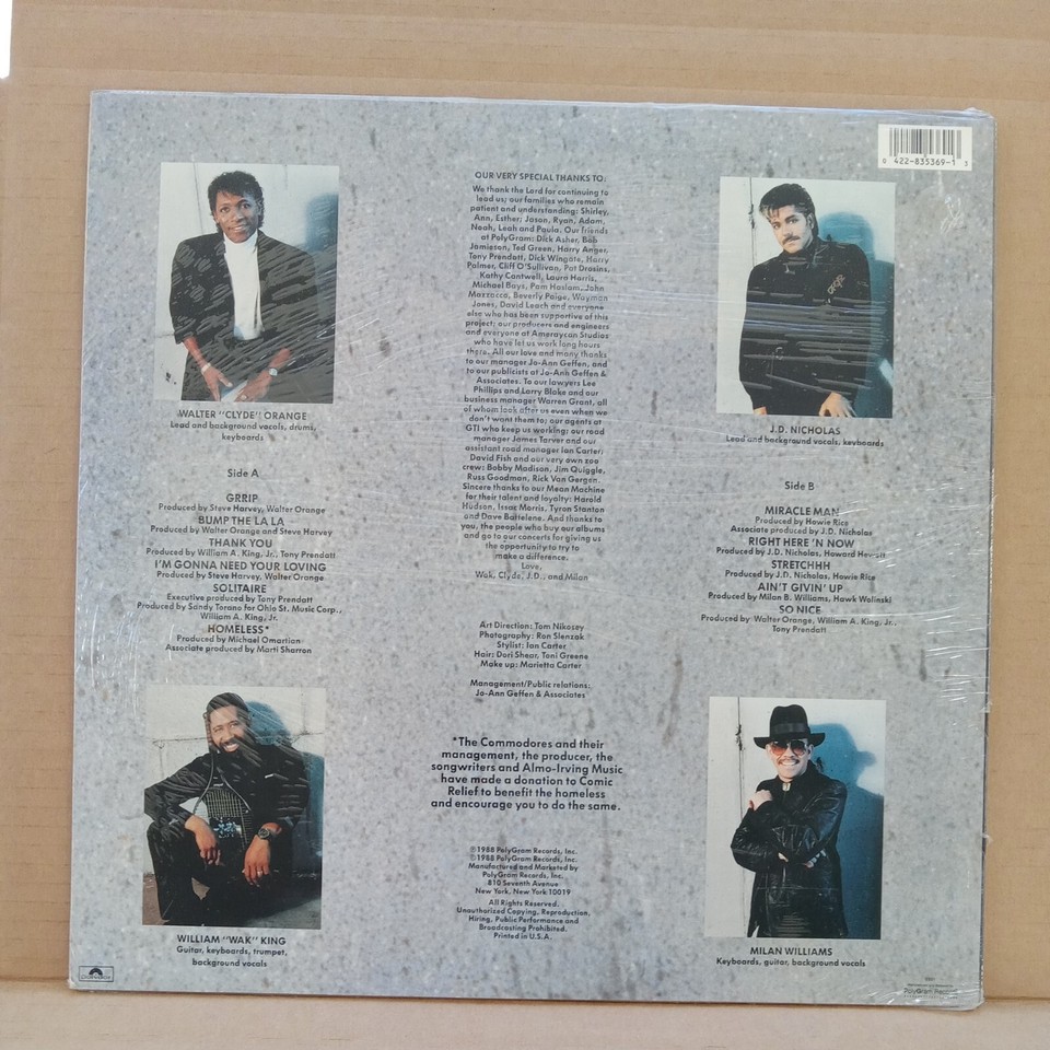 Commodores LP Rock Solid Polydor 935 369-1 1988 LP HYPE-STICKER *SEALED ...