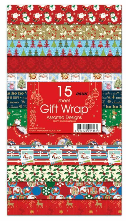 16 Sheets Xmas Gift Wrap Flat Sheets Christmas Wrapping Paper Assorted ...