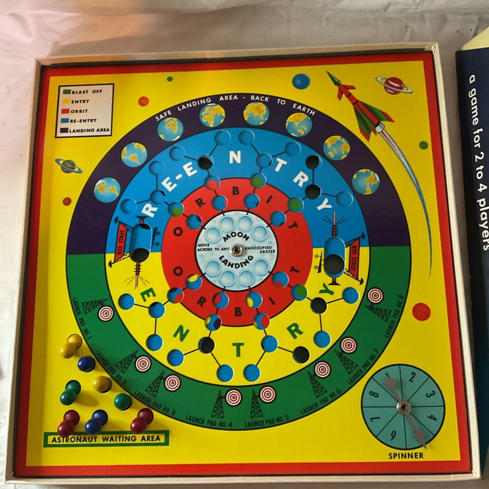 Moon Shot Cadaco 1967 Board Game Complete 269 Mr Fun Ages 8-14 Space ...