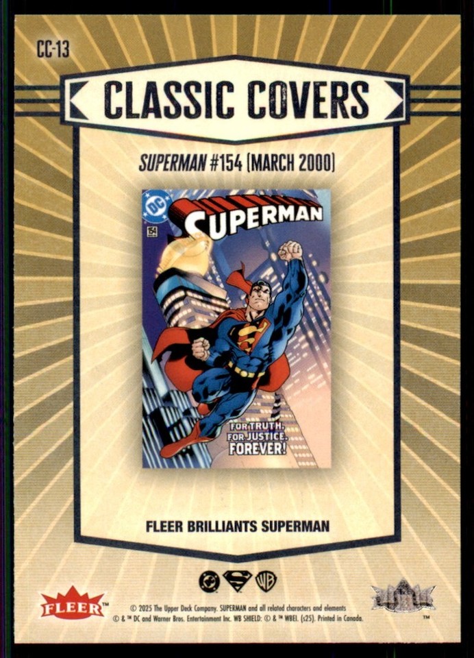2025 Fleer Brilliants Superman Classic Covers Superman #154 B #13 | eBay