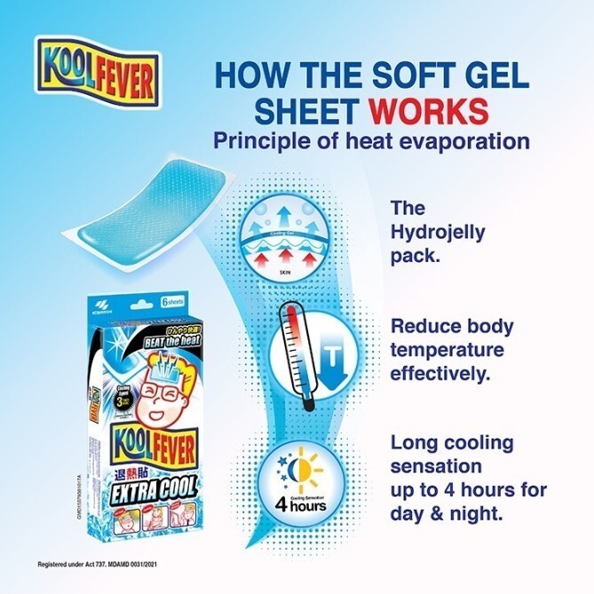 5 X Cooling Gel KOOL FEVER Extra Cool Adult Sheet 6'S | eBay