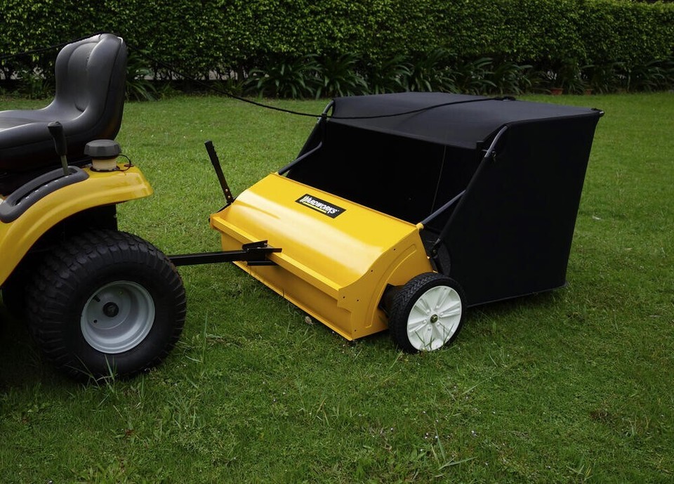 42" Tow Behind Patented Double Spiral Brush Lawn Sweeper Garden Tractor ...
