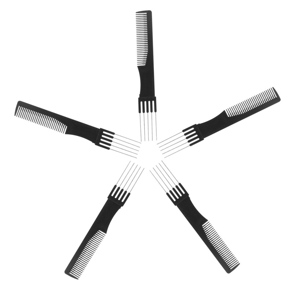 5pcs Steel Needle Fork Comb Hair Rake Comb Lift Teasing Combs Hair ...