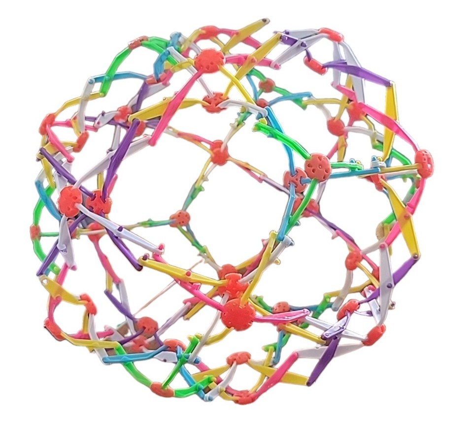 Hoberman Mini Sphere NEON Expanding 6” to 11” Toy Ball New No Box Yoga ...