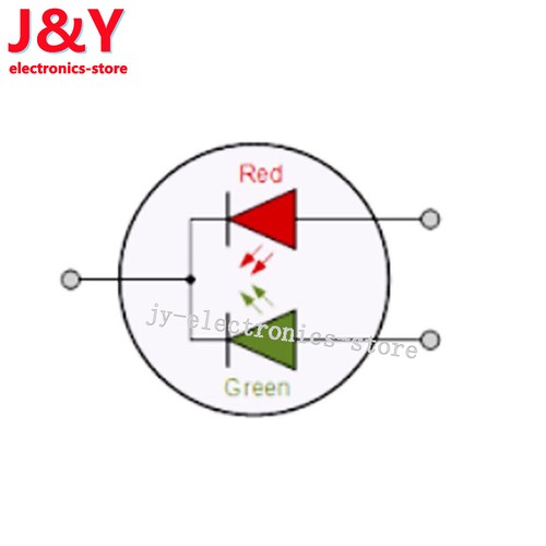 20pcs 5mm Dual Bi-Color Red/Green 3-Pin Diffused Common Cathode LED ...