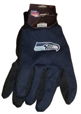 Seattle Seahawks gloves TWO TONE Embroidered Logos outdoor utility NEW ...