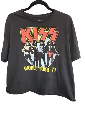 Men's KISS "World Tour '77" Band Short Sleeve Graphic Tee XL-K59 | eBay
