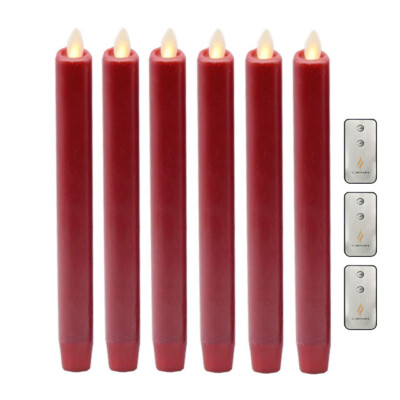 9'' Luminara LED Battery Operated Flameless Flickering Taper Candles ...