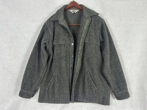 Vintage 70s 80s WOOLRICH Mackinaw Shirt Jacket Hunter Green Shacket ...
