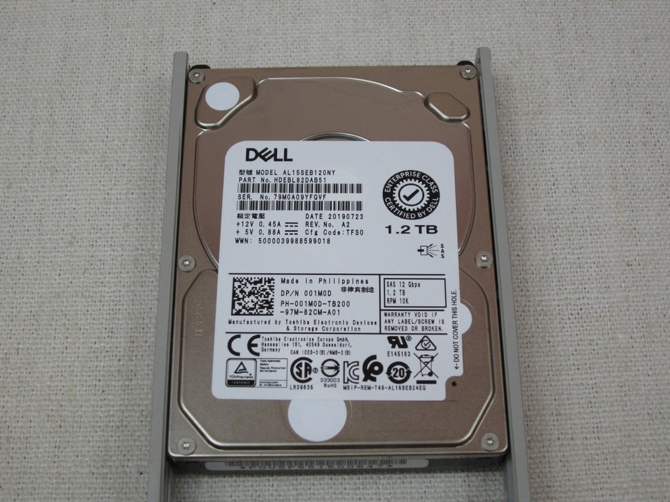Dell 01M0D 1.2TB 10k 12Gb/s 2.5" SAS Hard Drive Toshiba AL15SEB120NY ...