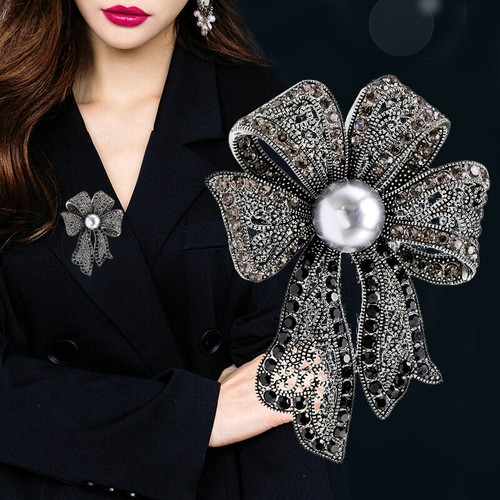 Vintage -Strass -Perle Bowknot Broschen Frauen Mantel Schmuckparty ...