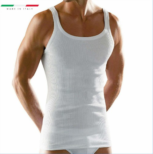 Canottiera uomo Trevi spalla stretta in cotone makò a costina aderente ...