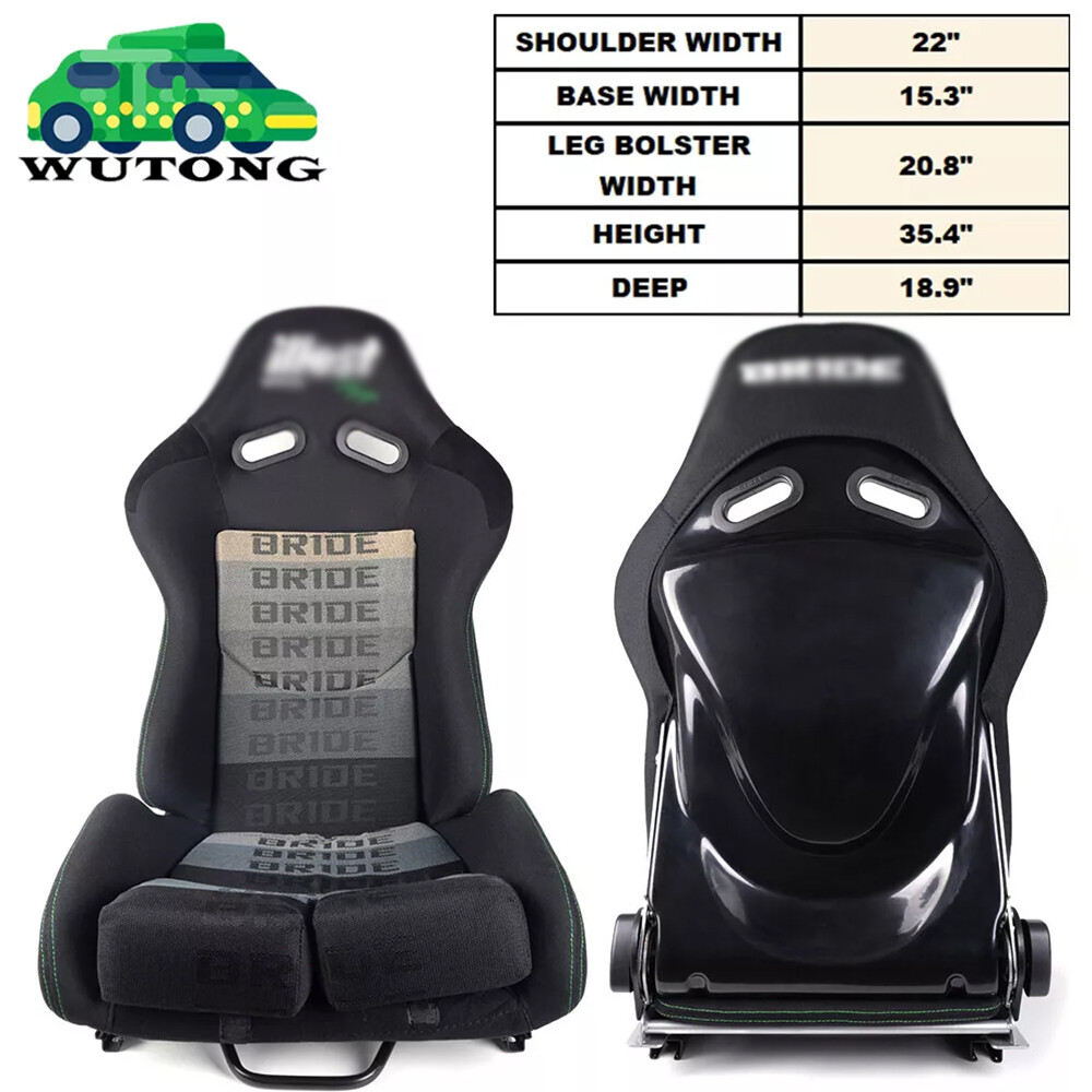 2X BRIDE Seats Low Max Racing Seats Black Adjustable Backrest w/ Slider ...
