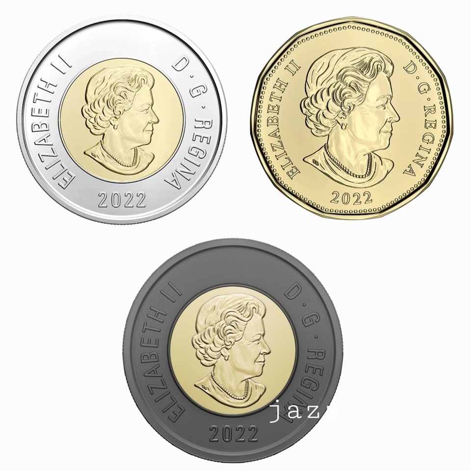 Canada 2022 Toonie & Loonie & 2022 $2 Dollar Black Ring Special Wrap ...