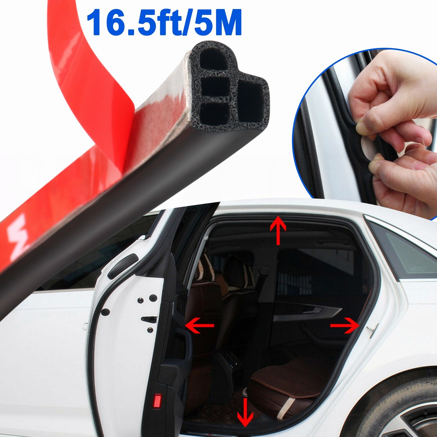 For Chevrolet 16.5FT Car Door Edge Rubber Seal Weather Strip L Shape ...
