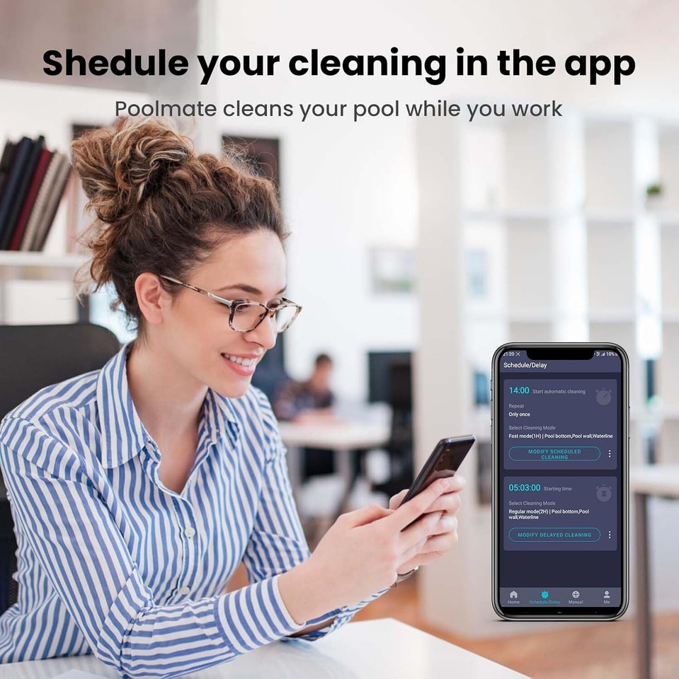 Poolmate Hydro 4 Robotic Pool Vacuum Cleaner,Wall Climbing App Control Dual Turb | eBay