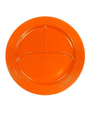 Vintage Fiesta 12" Red Divided Compartment Plate Fiestaware | eBay