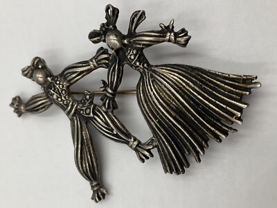 STERLING SILVER WWII RAG DOLL COUPLE PIN BROOCH | eBay
