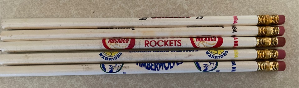 Vintage 90’s NBA team Pencils (Warriors, Blazers, Nuggets, Rockets ...