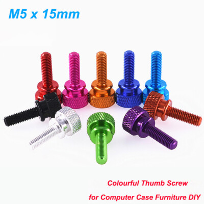 Hand Thumb Screws Mesh Knurled Aluminum Alloy M5x15mm Round Head With ...