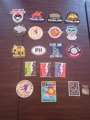 Choose PEARL JAM Stickers Patches Trading Cards NY, CA, CO, NC, MA ...